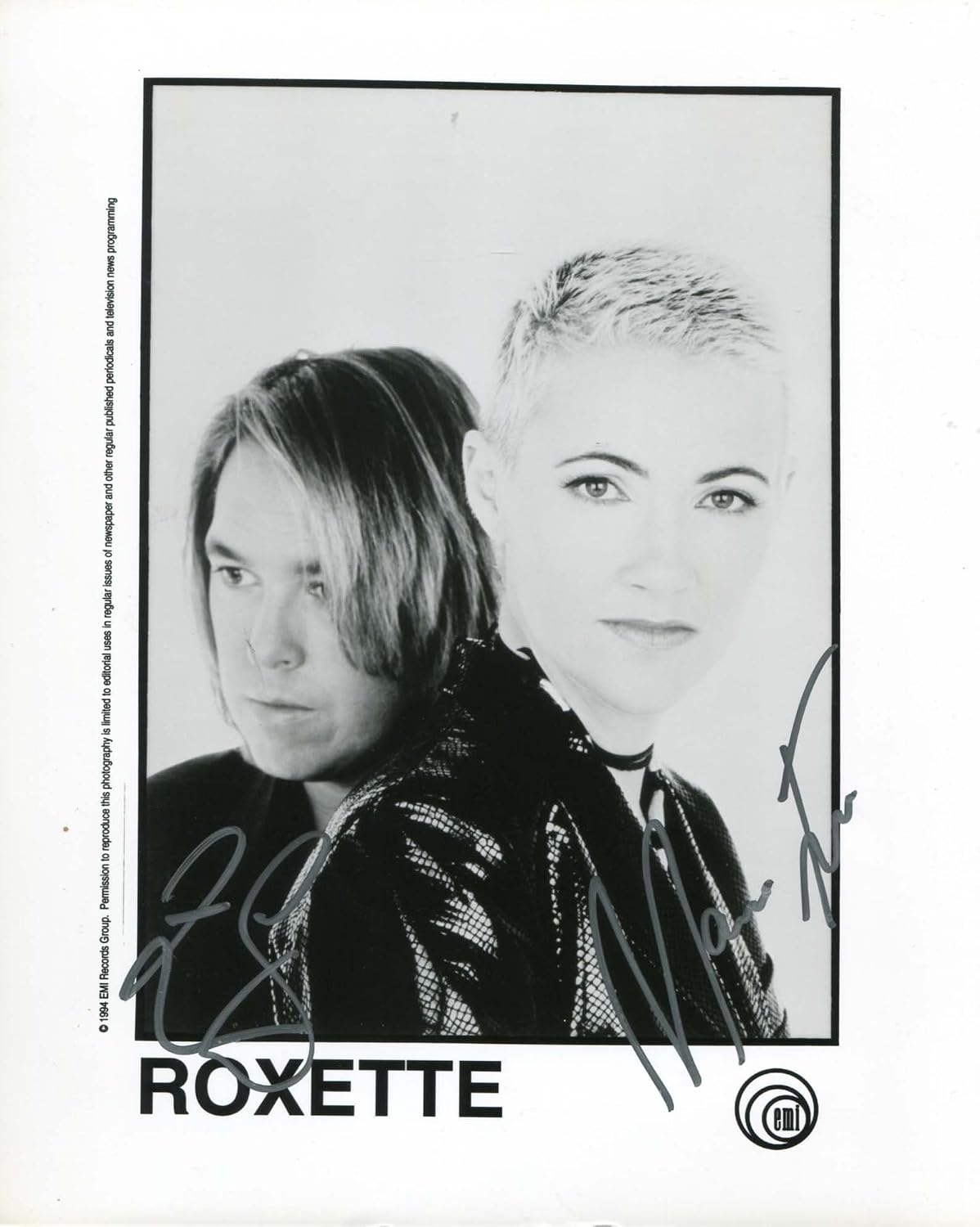 POP ROCK DUO Roxette autograph, signed photo at Amazon's Entertainment ...