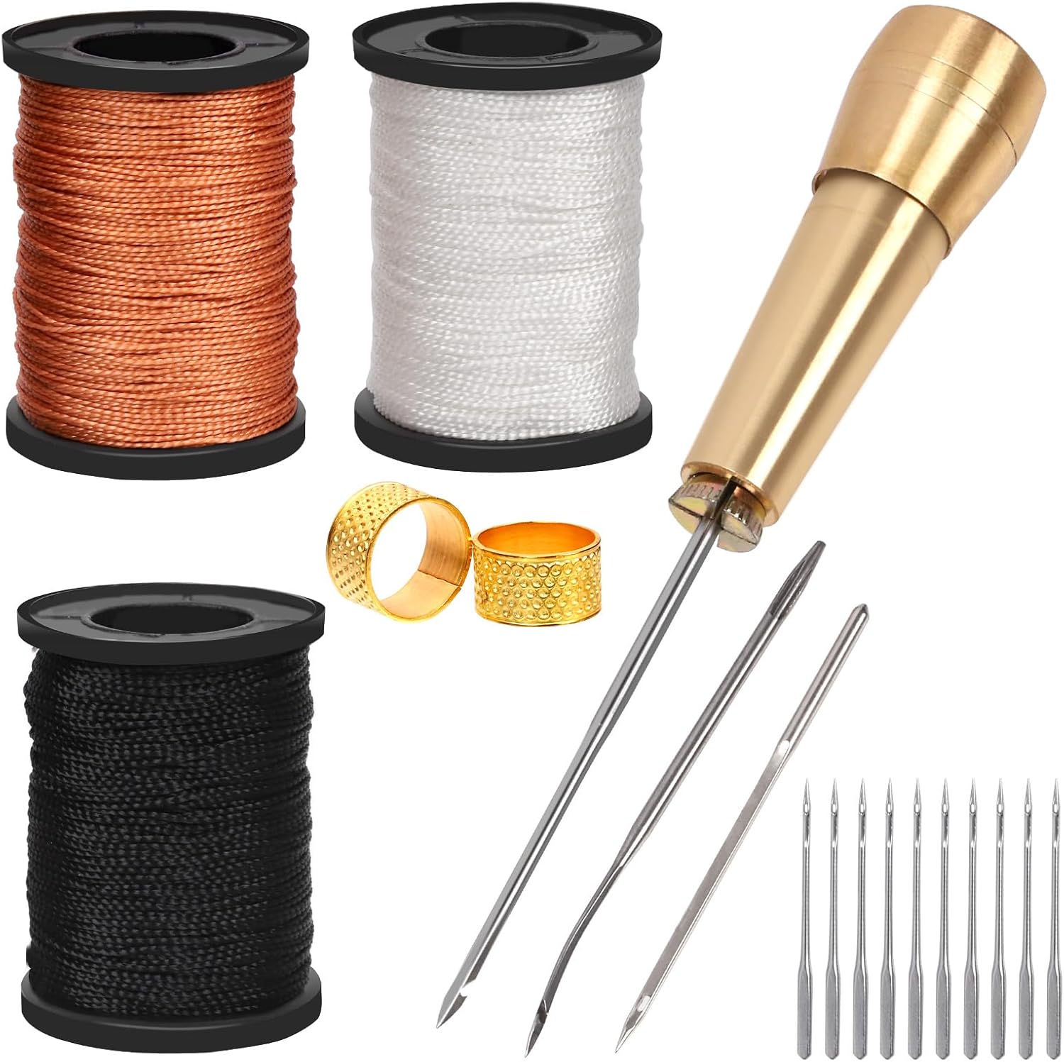 Amazon.com: Mardatt 19pcs Leather Sewing Awl Kit Includes Leather ...