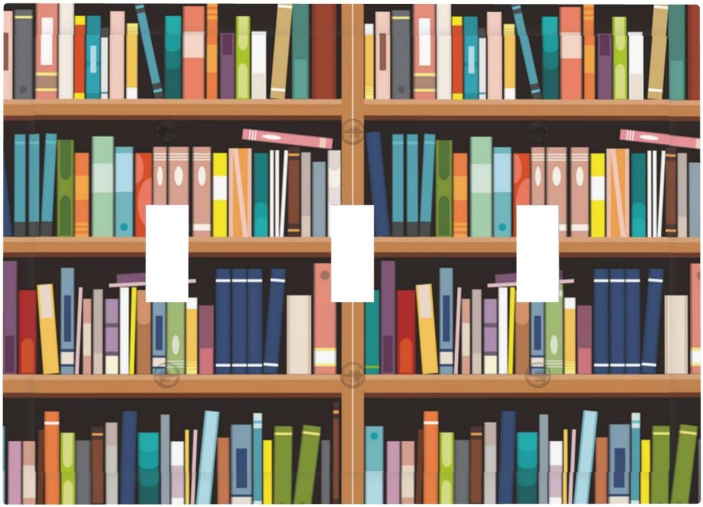 Library Bookshelf Wall Plate,Light Switch Cover Plate,3 Gang Switch ...
