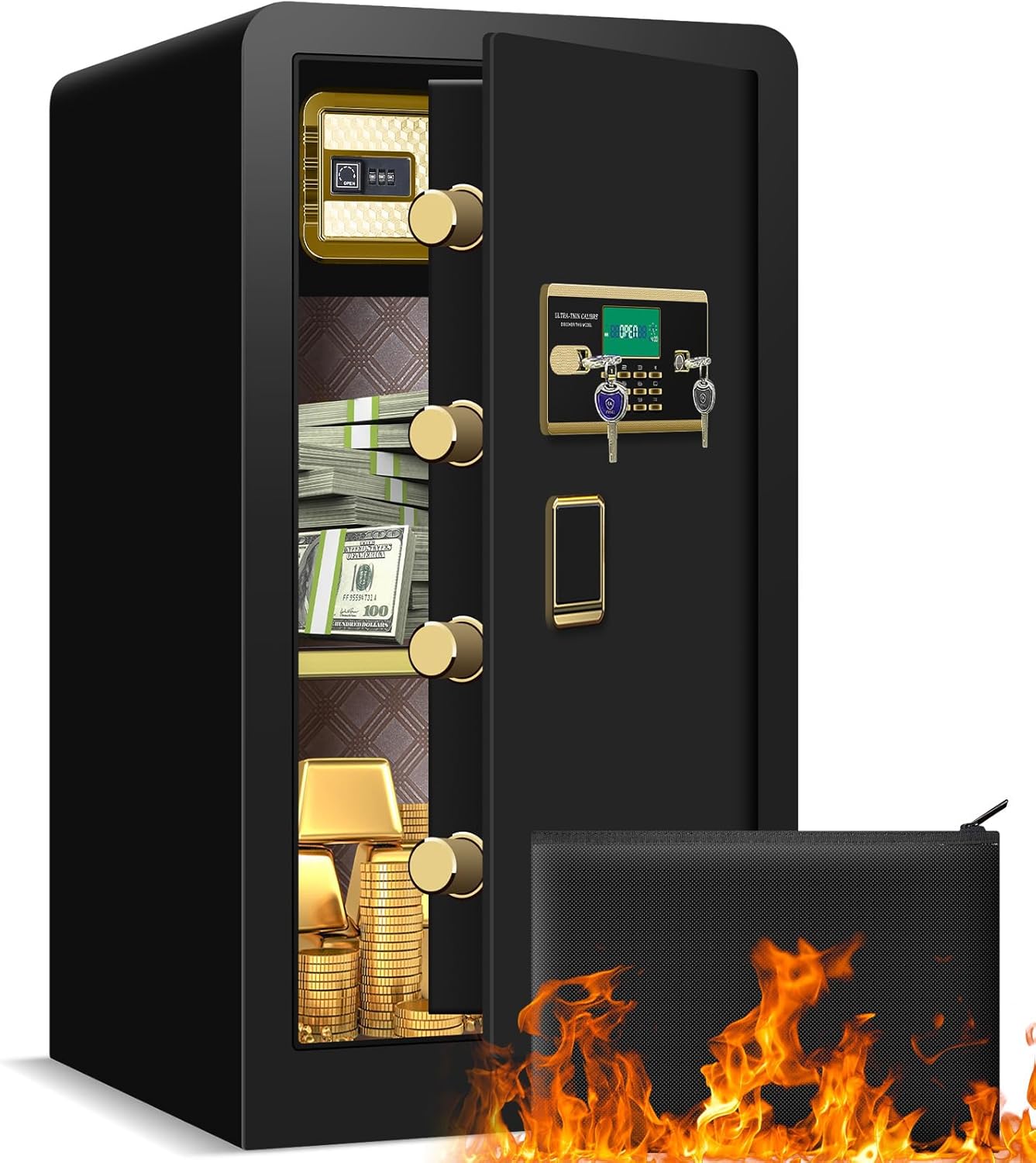 5.0 Cu ft Extra Large Safes for Home Use Fire and Water Proof, Anti ...