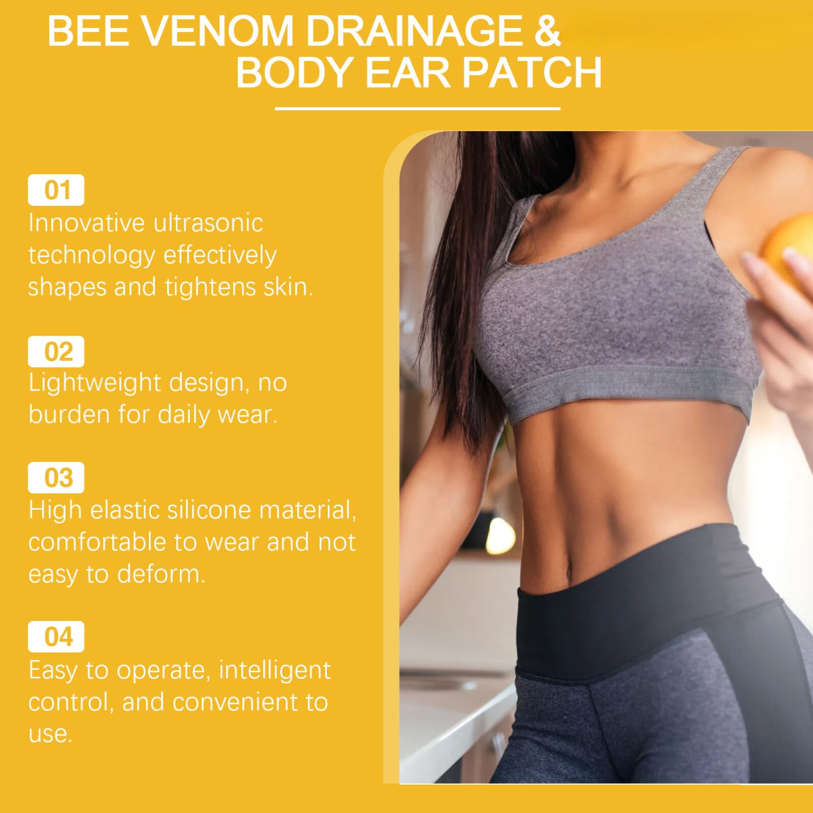 Bee Venom Lymphatic Drainage Patches – 14pcs Bee Venom Patches – Bee Venom Shaping Stickers for ...