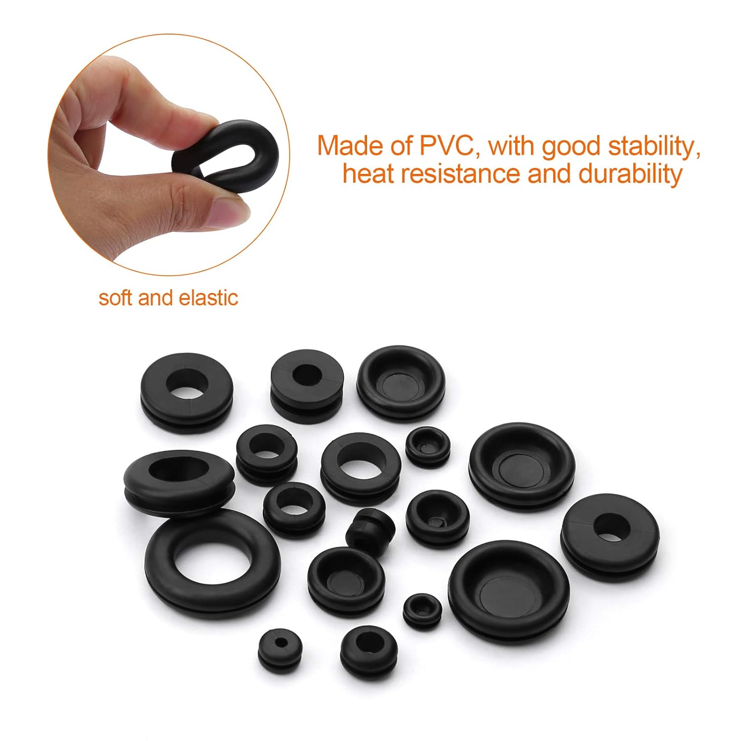 125 Pieces Assorted Washers, Electrical Rubber Grommet, Insulating ...