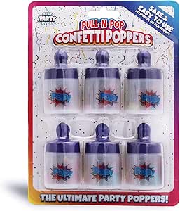 Amazon.com: BEST PARTY EVER! Pull-N-Pop Confetti Poppers, Easy to Use ...