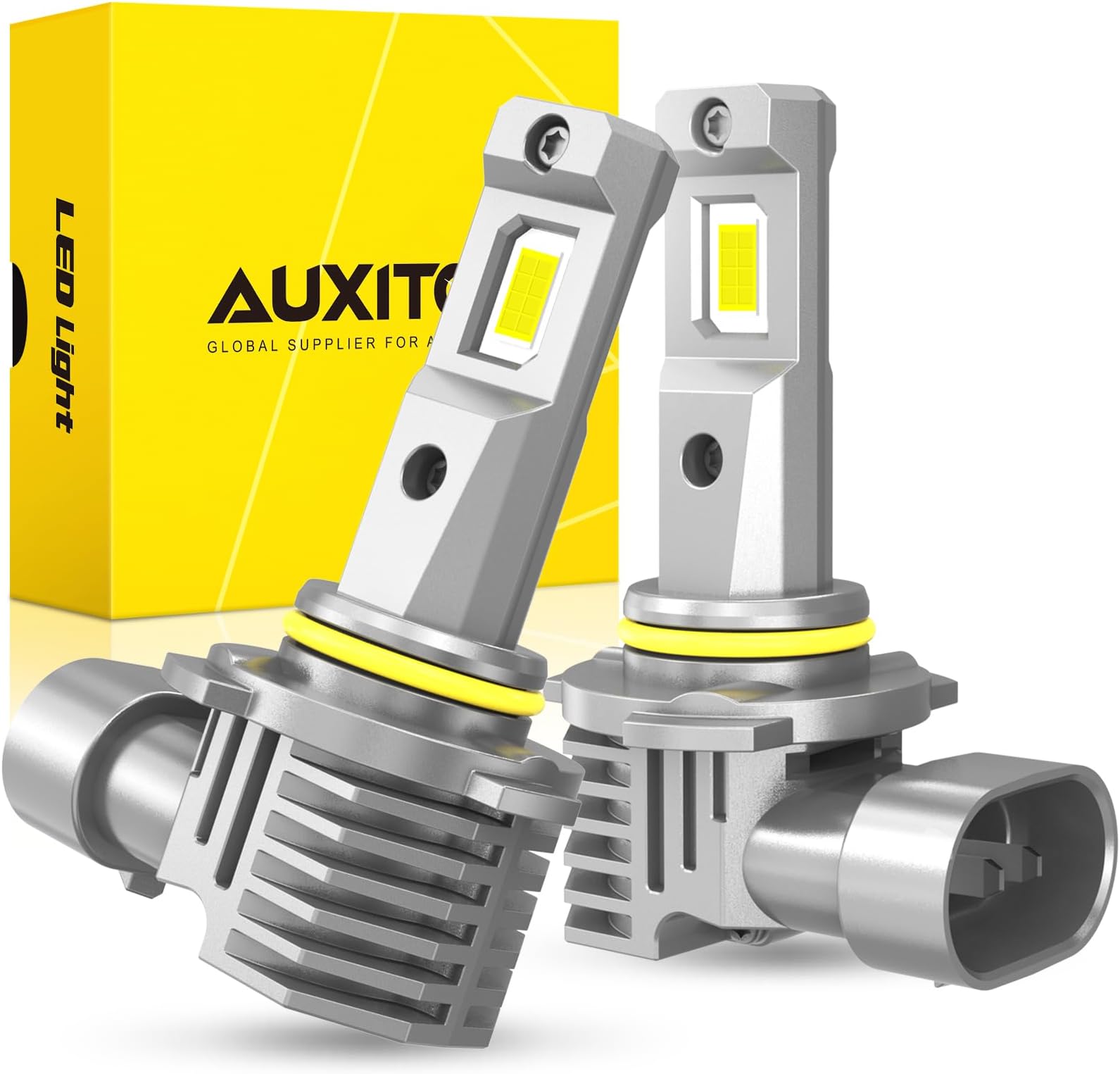 AUXITO 9006 LED Headlight Bulbs, 400% Brighter 6500K White Wireless LED ...