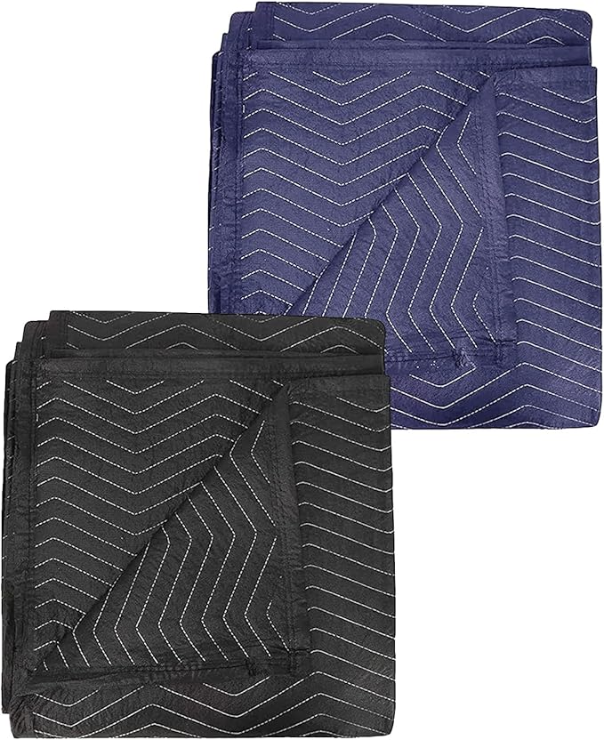 2 Pack Moving Blankets, 40x 72 inches Heavy Duty Packing Blankets for ...