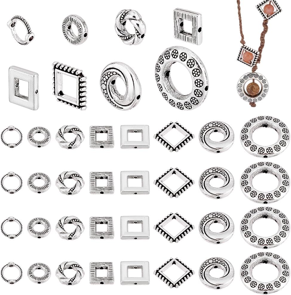 Amazon.com: PH PandaHall 112pcs 8 Styles Bead Frames Metal Jewelry ...