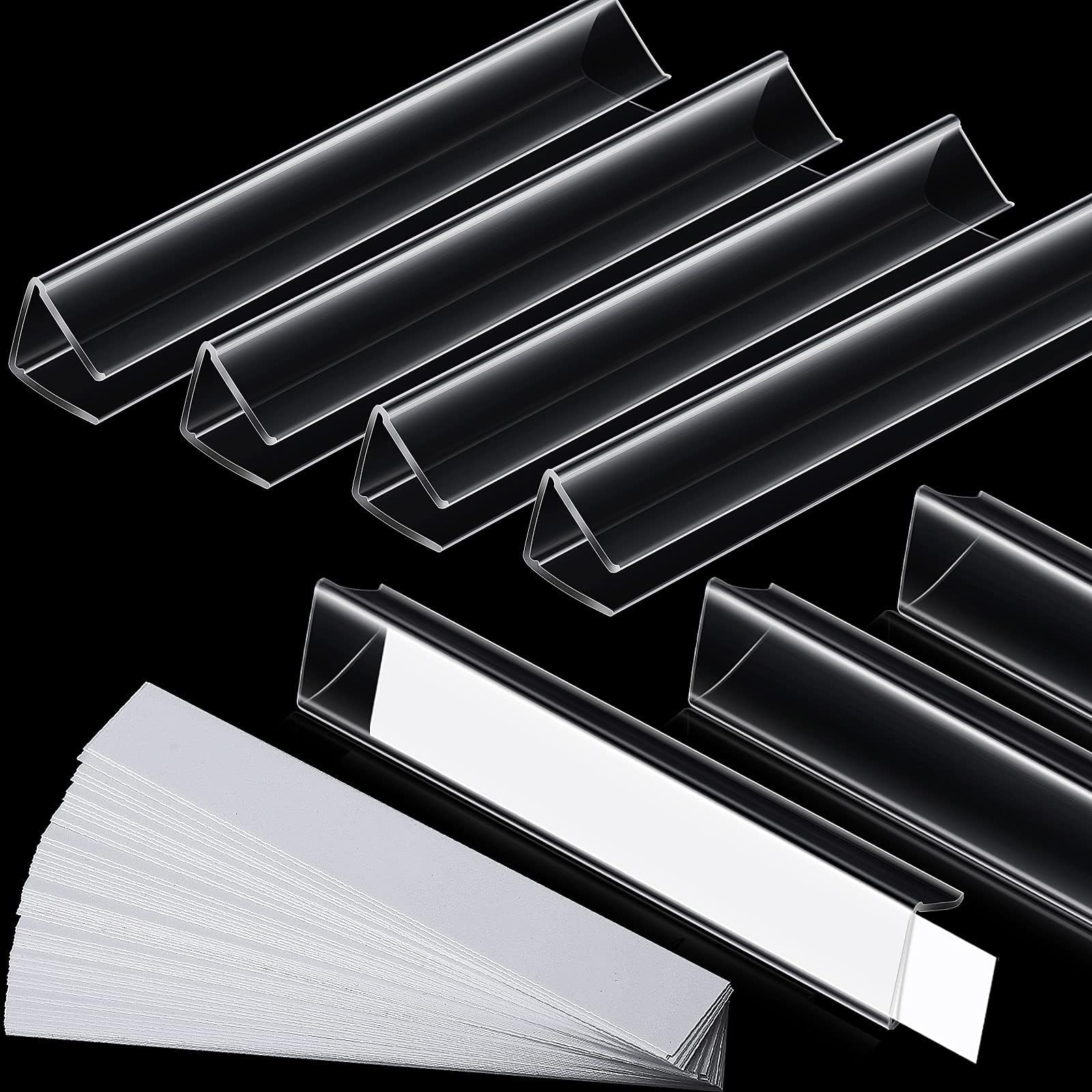 Amazon.com : 60 Pcs 0.875 x 6 Inch Shelf Label Holder Clear Wire Shelf ...