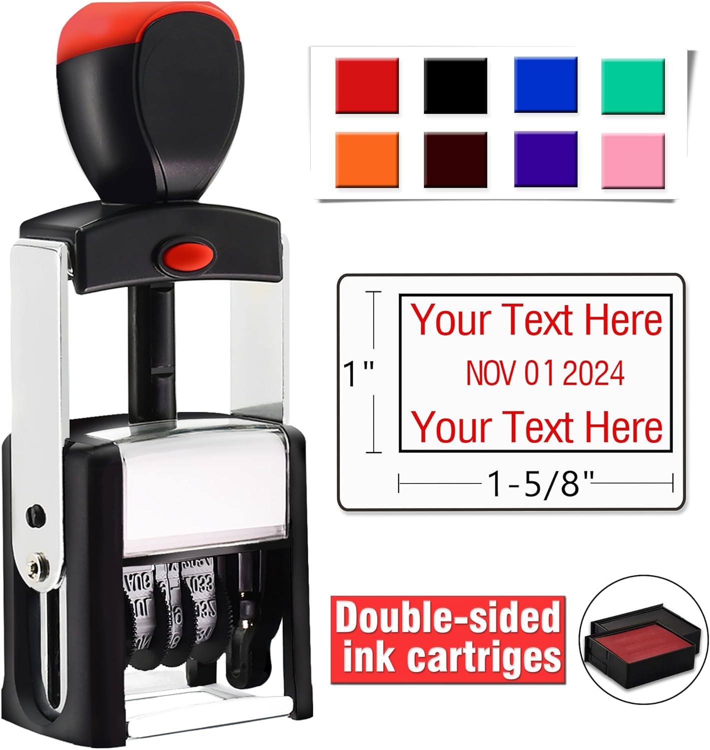 Amazon.com : Toplusesse Custom Heavy Duty Date Stamp Self Inking Date ...