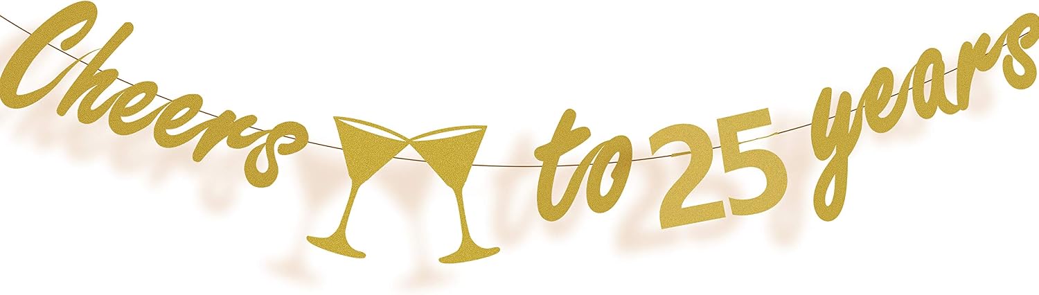 Cheers To 25 Years Banner Year Happy Anniversary Wholeselling Banner