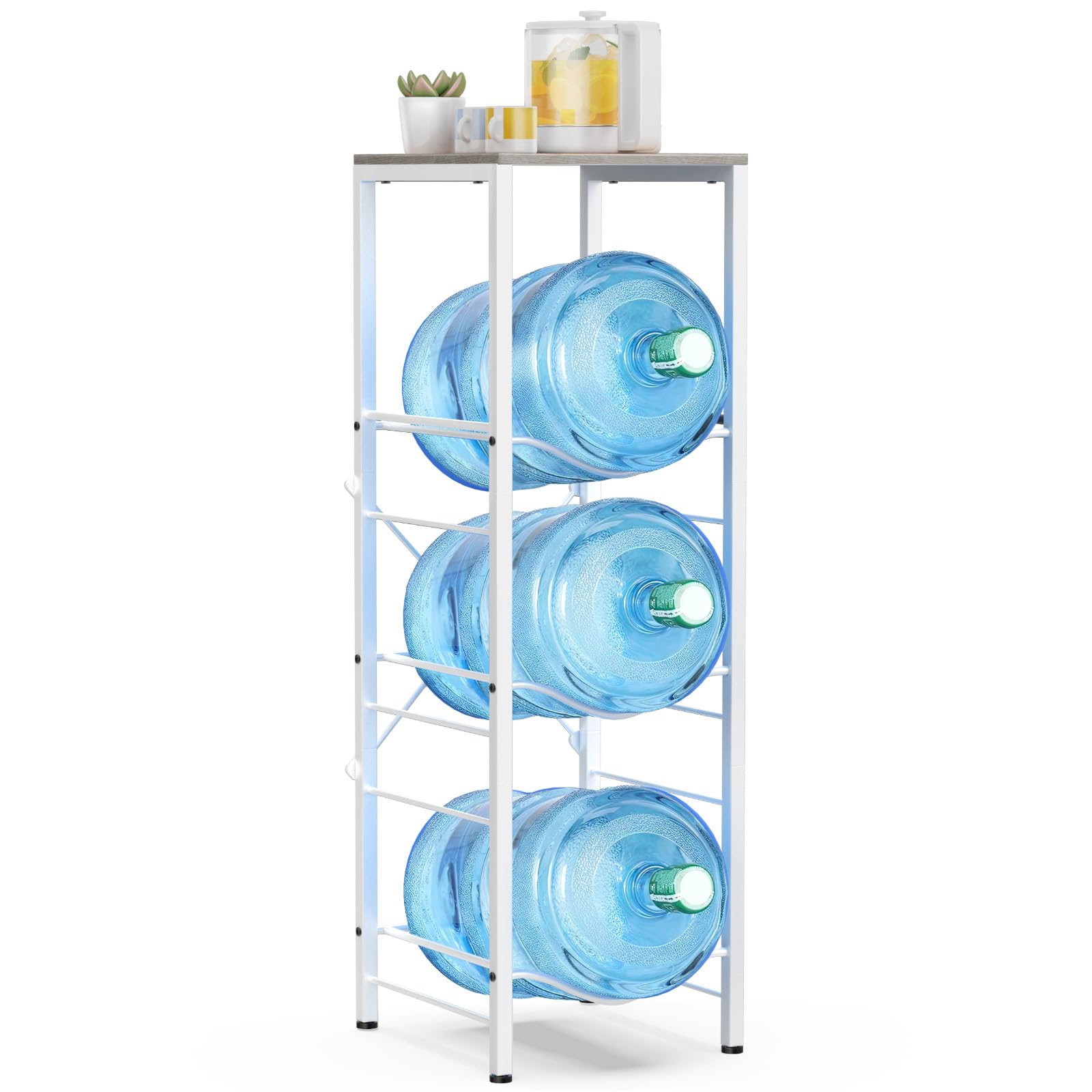 Amazon.com: Housolution 3-tier 5 Gallon Water Jug Holder with Storage ...