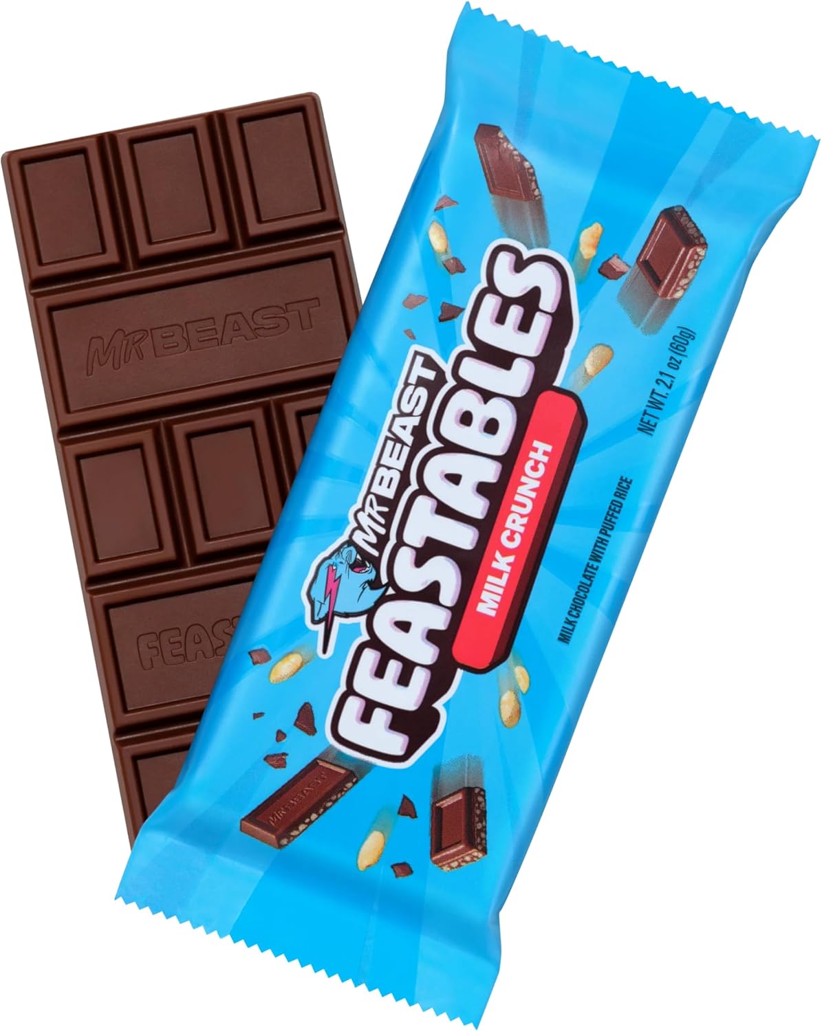 Feastables Barra de chocolate (60g, Milk Crunch) : Amazon.com.mx ...