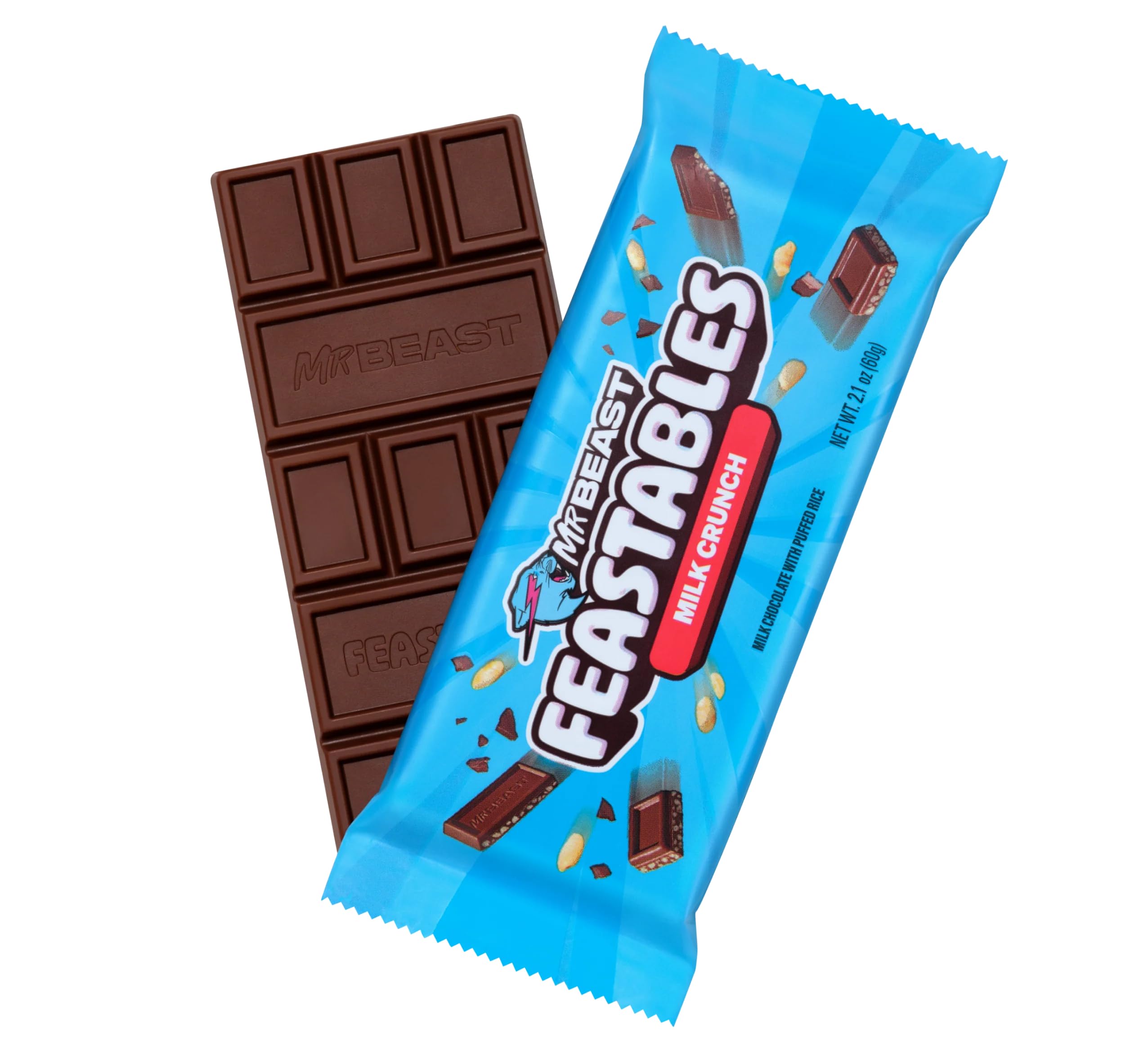 Feastables Barra de chocolate (60g, Milk Crunch) : Amazon.com.mx ...