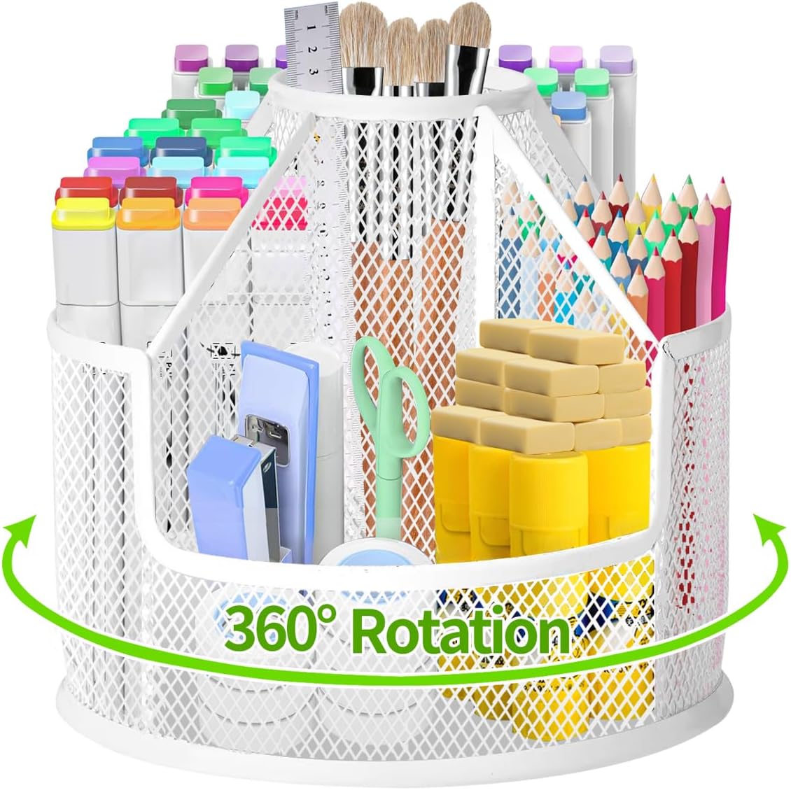 Amazon.com: RURYEURT Sturdy Rotating Pen Holder, Cute Metal Pencil ...
