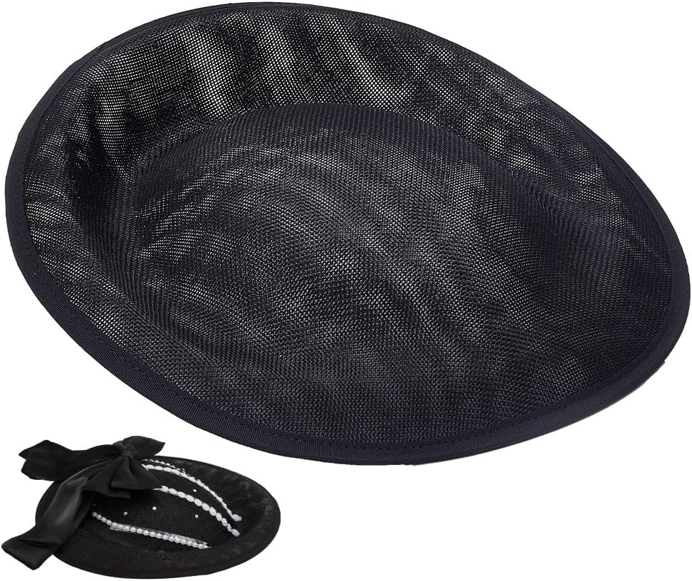 BENECREAT Fascinator Hat Base, 7.48x7.3inch Black Mesh Millinery Base ...