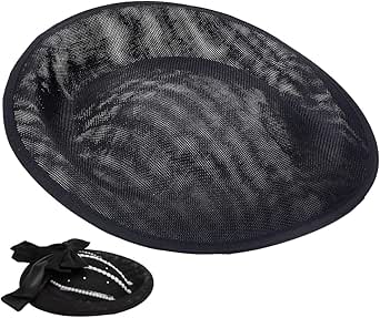 BENECREAT Fascinator Hat Base, 7.48x7.3inch Black Mesh Millinery Base ...