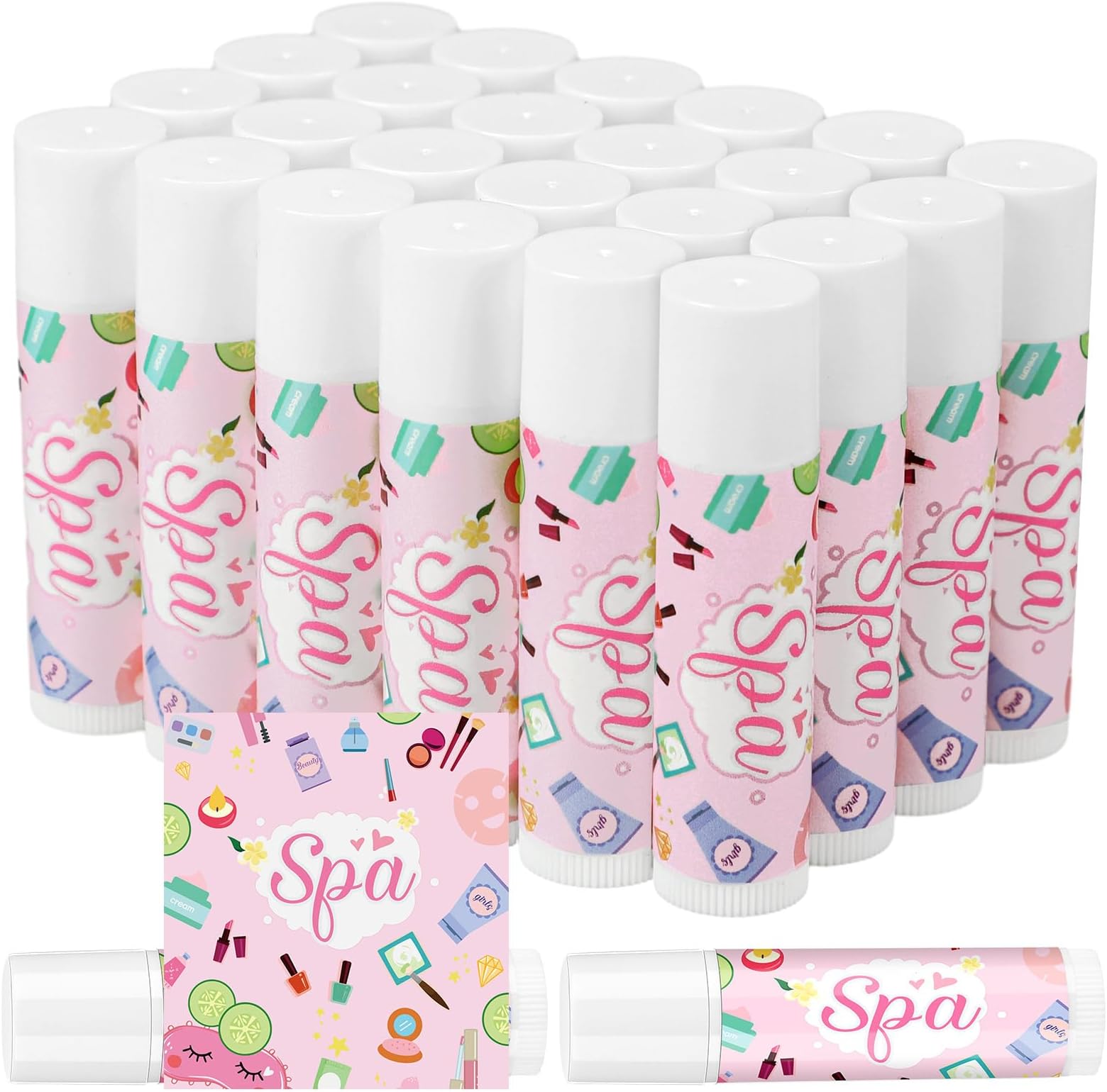 Amazon.com : 24 Pcs Spa Party Favors Natural Moisturizing Lip Balms ...