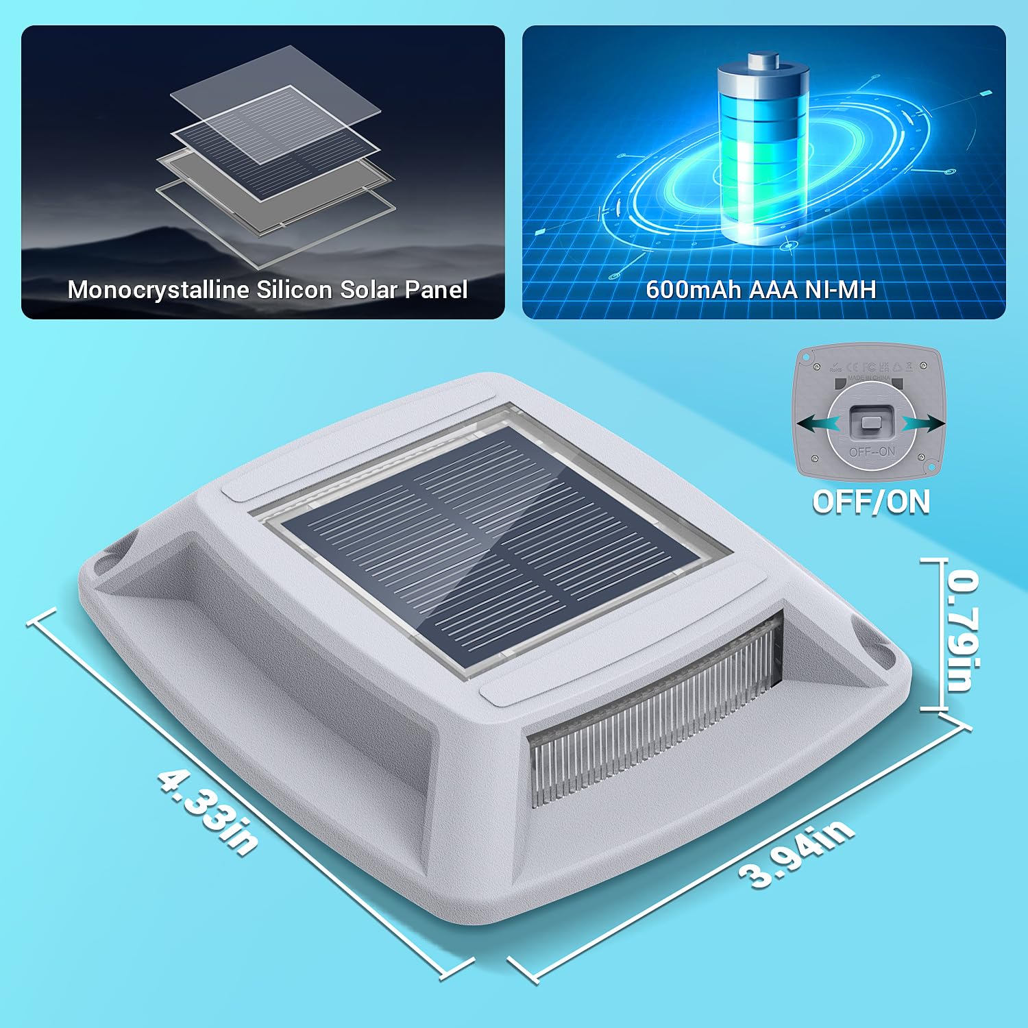 Snapklik.com : Etetale Solar Driveway Lights Outdoor 10 Pack, IP68 LED ...