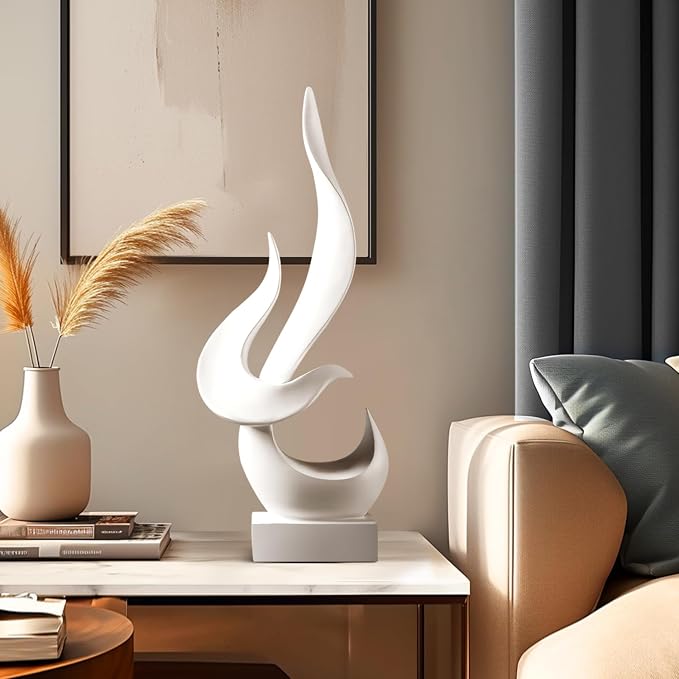 Amazon.com: Magicsculp White Decor Modern Flame Statue, Home Decor ...