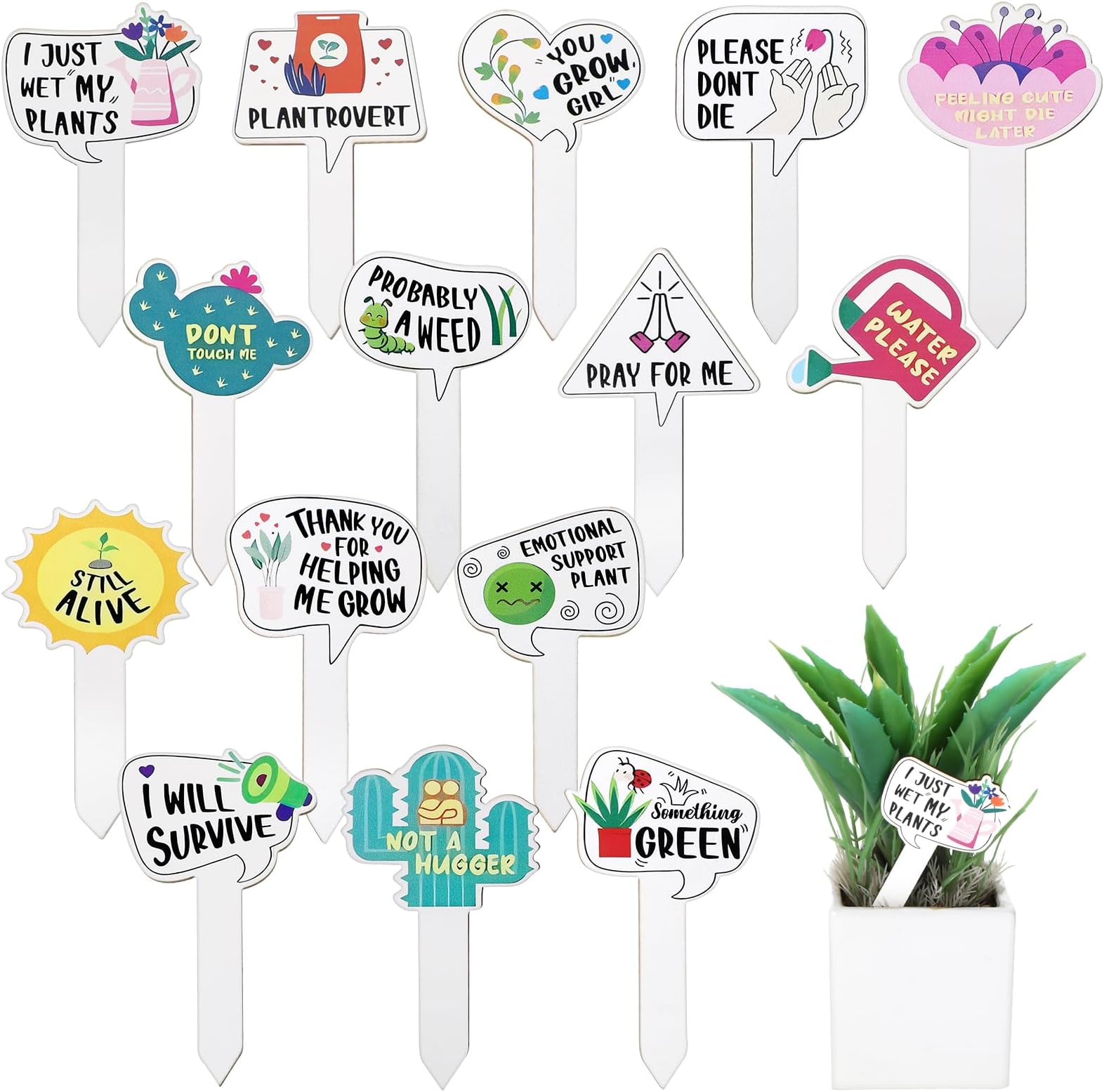 Amazon.com: 15 Pcs Garden Plant Markers, Plant Labels Funny Plant ...