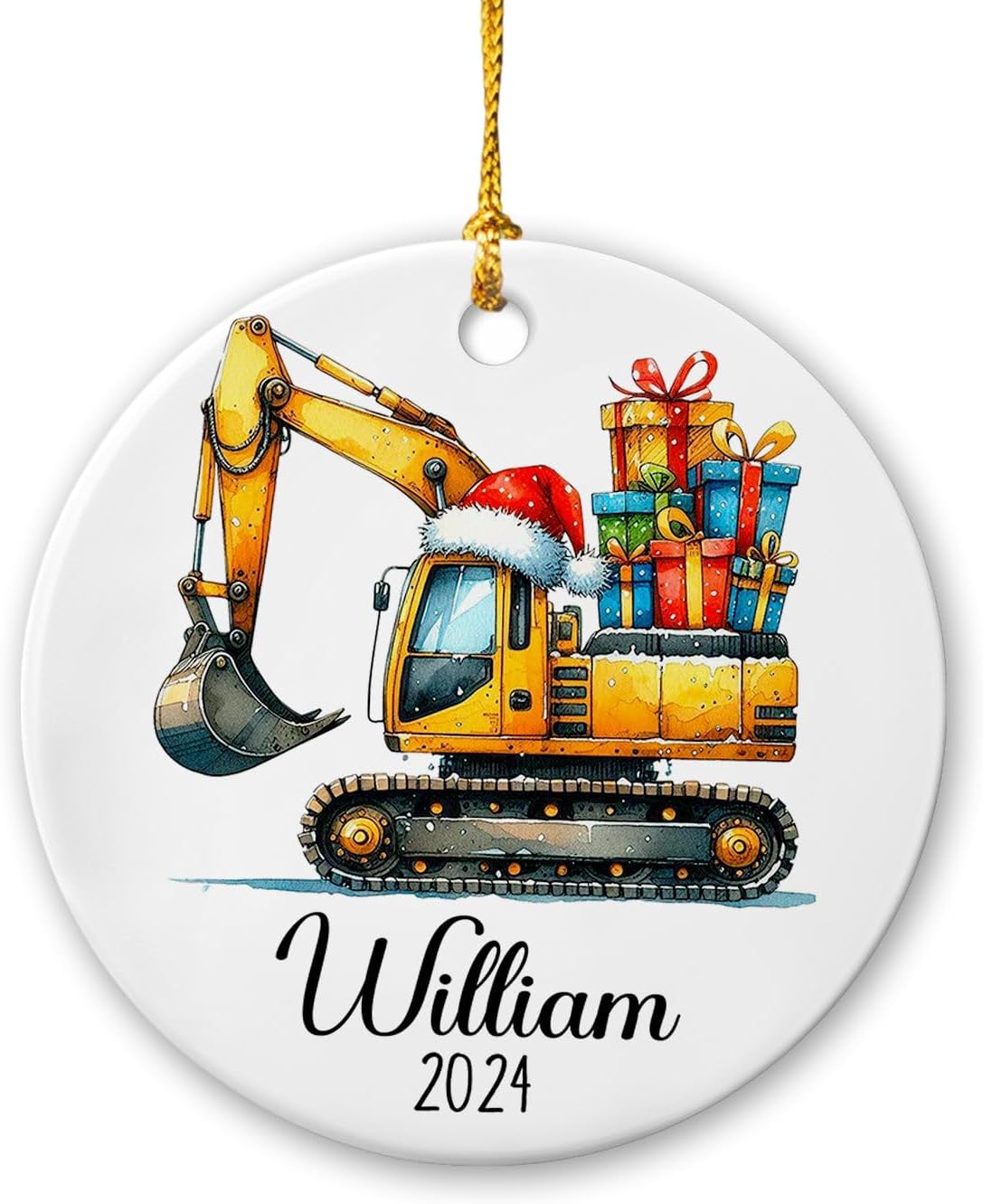 Amazon.com: 2024 Excavator Christmas Ornament Ceramic, Personalized ...