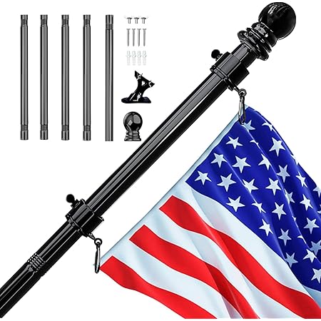 Amazon.com : Flag Pole Kit,Sturdy Flag Poles for Outside House 6FT ...