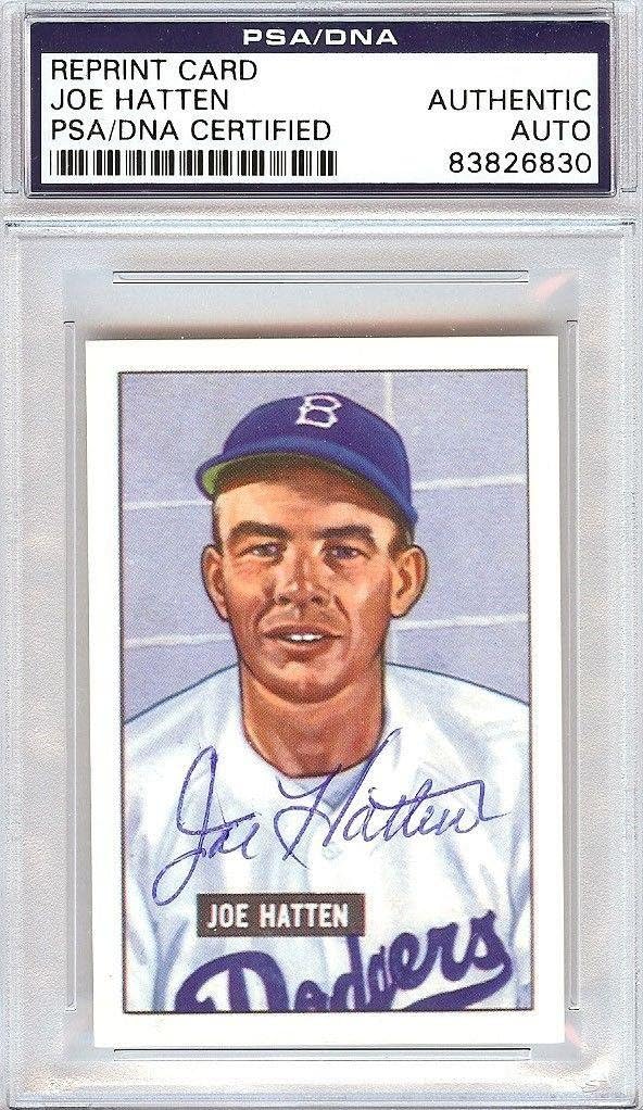 Joe Hatten Autographed Signed 1951 Bowman Reprints Card Brooklyn ...
