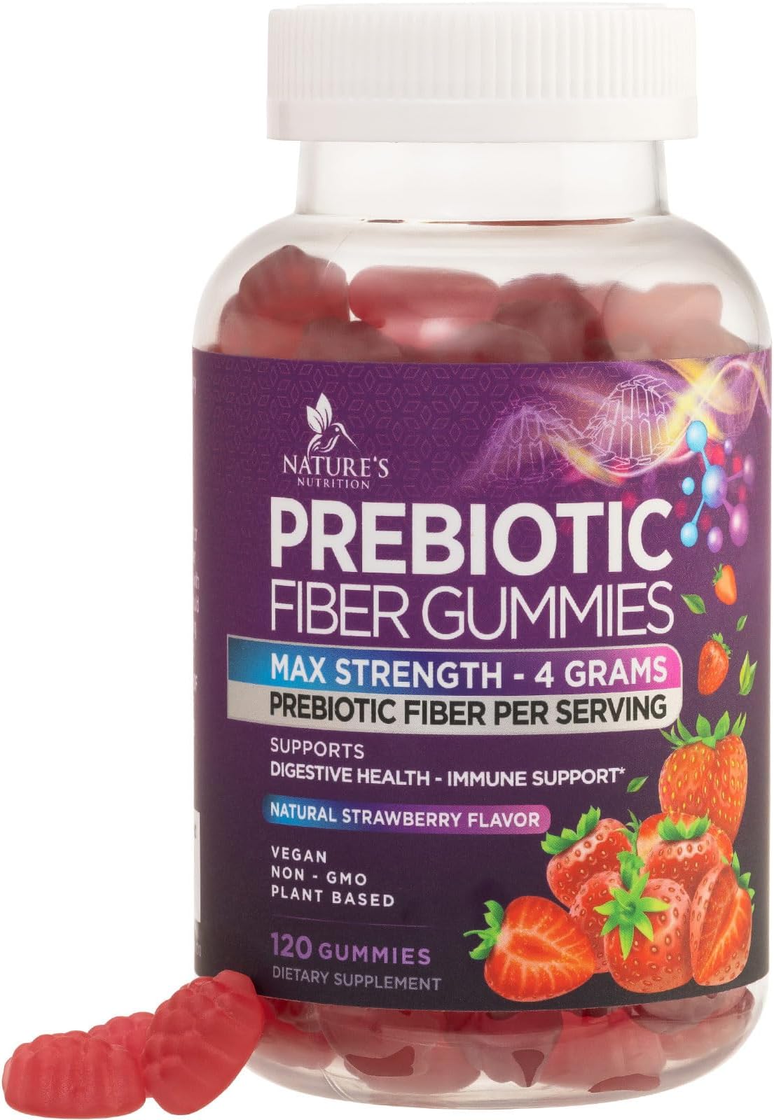 Amazon.com: Nature's Fiber Gummies for Adults 4g, Daily Prebiotic Gummy ...