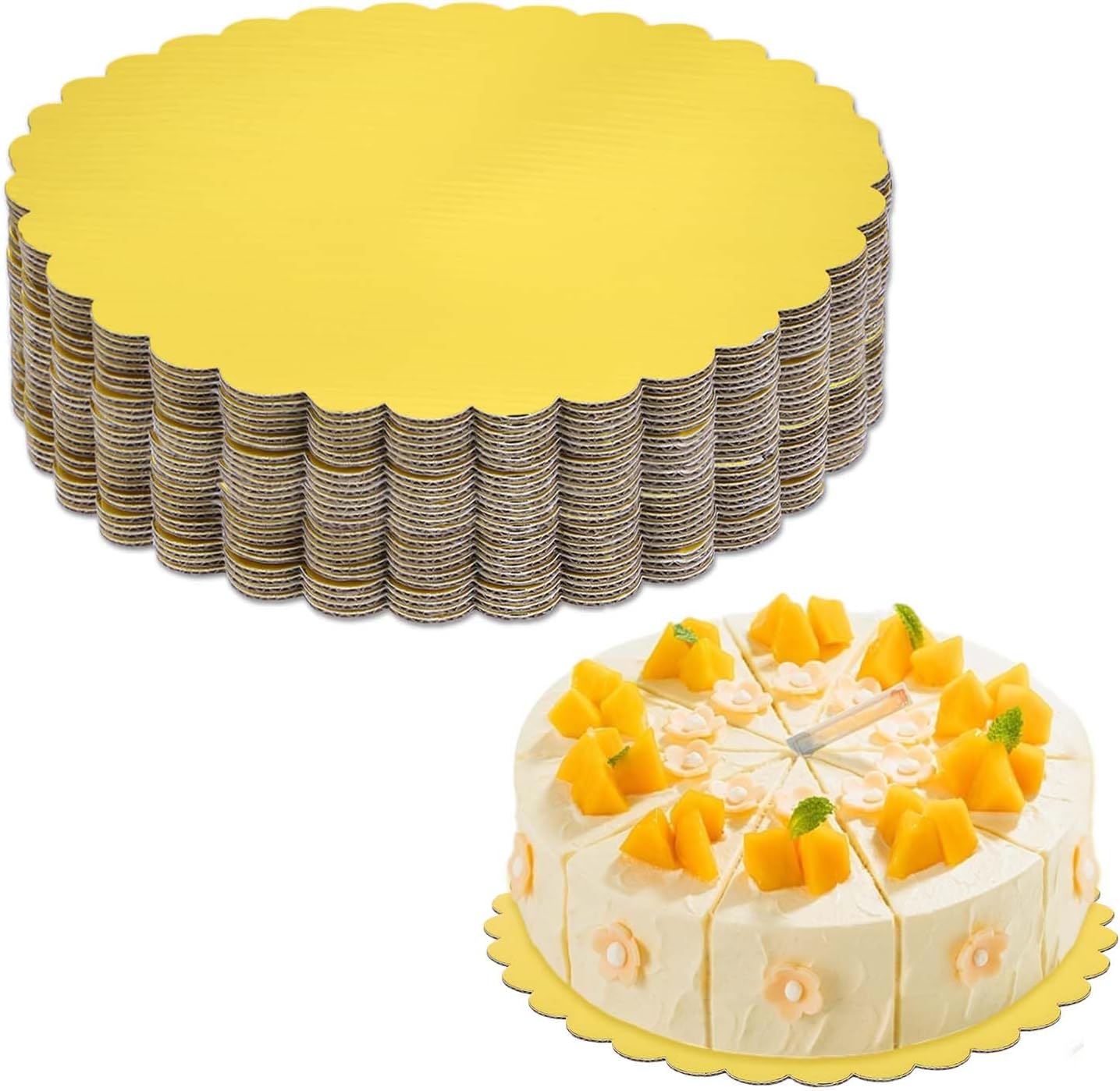 Amazon.com: JIEYAO 25 Pack 10 inch Gold Cake Boards, Cake Circles ...