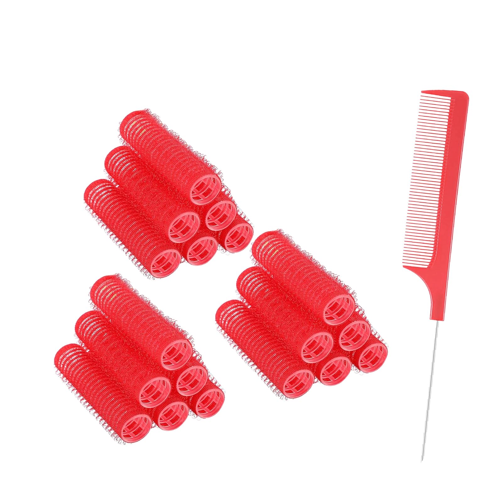 ZMD 18Pcs Self Grip Plastic Small Hair Curlers Rollers, 0.8in Heatless ...