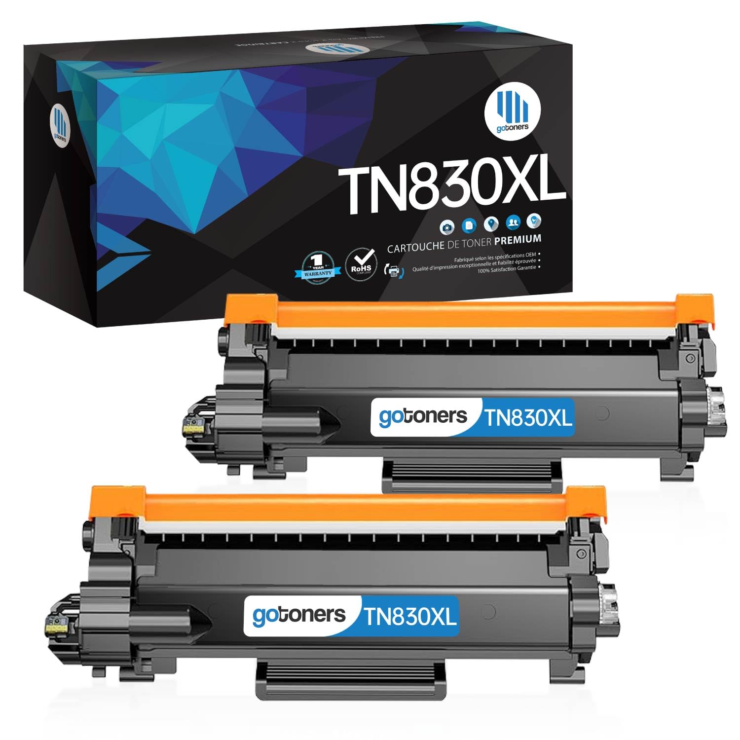 TN830XL TN830 2PK Toner Cartridge Replacement for Brother TN-830 XL TN ...