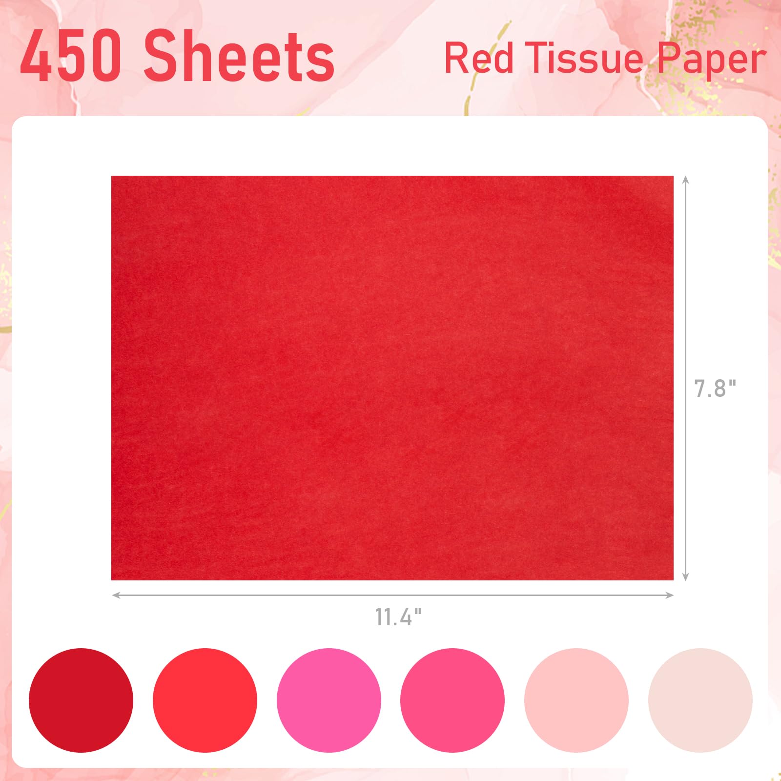 Snapklik.com : 450 Sheets Red Tissue Paper, 115x8 Inch Gift Wrapping ...