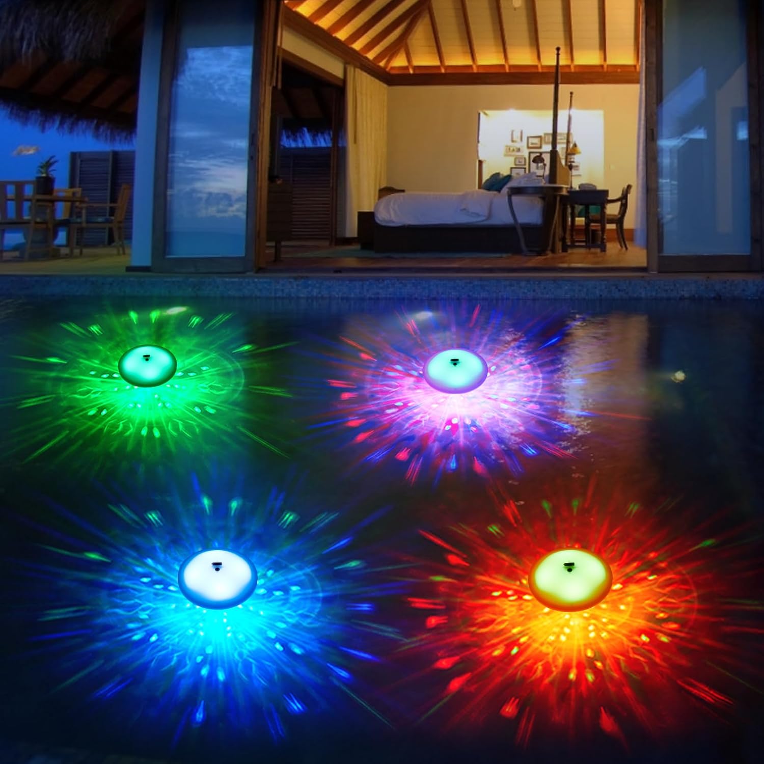 Amazon.com: Swimming Pool Lights,Rechargeable Floating Pool Lights with ...