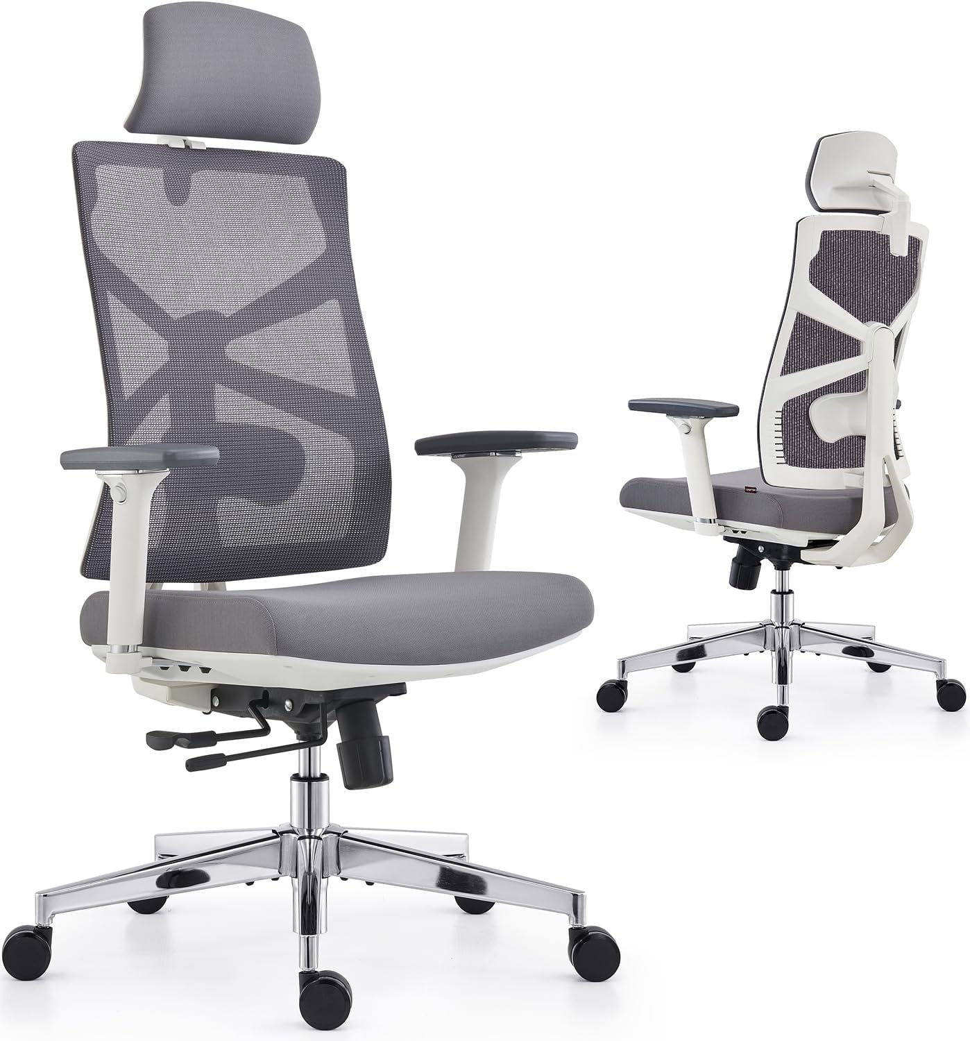 HOLLUDLE Silla de Oficina Ergonómica con Respaldo Adaptativo, Mesa y ...