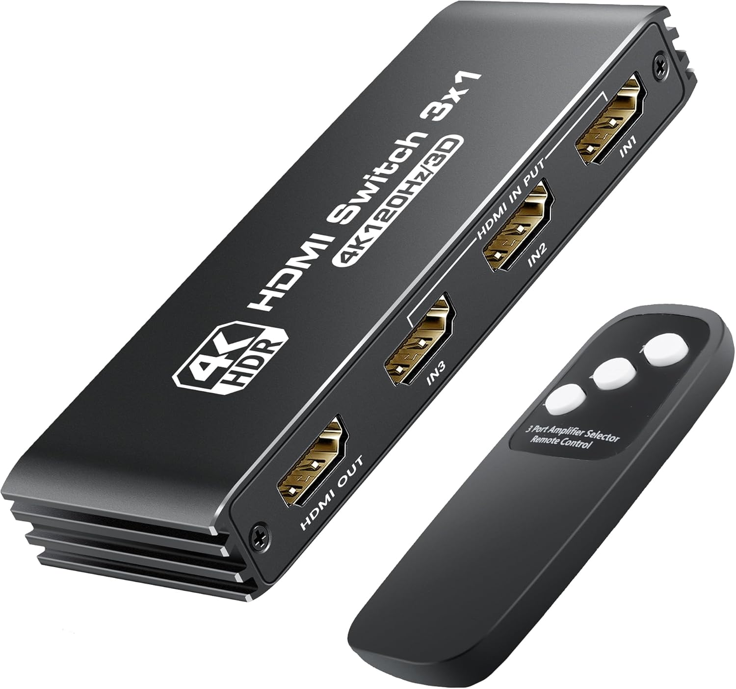 NEWCARE 3 Ports 8K HDMI 2.1 Switch 3 in 1 Out 4K@120Hz 4K@120Hz HDMI Switcher Splitter with ...