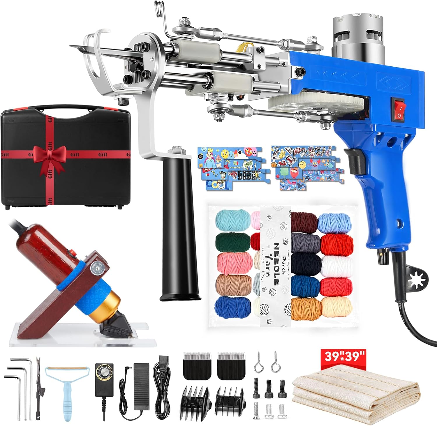 Riiai Tufting Gun Starter Kit, Tufting Gun with Carpet Trimmer Rug ...