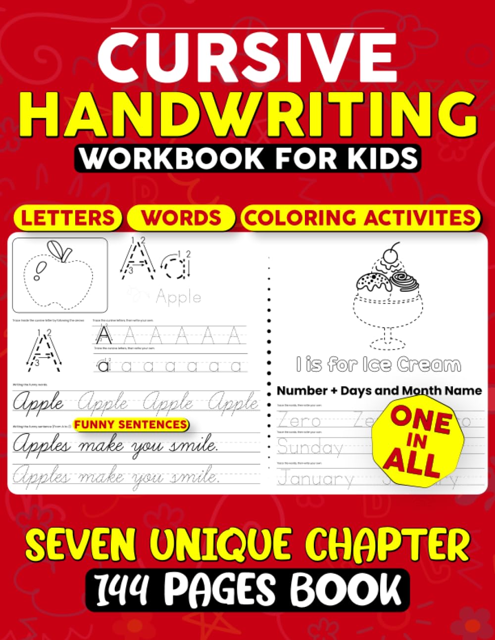 Cursive Handwriting Workbook for Kids: 7 Unique Chapter to Learn ...