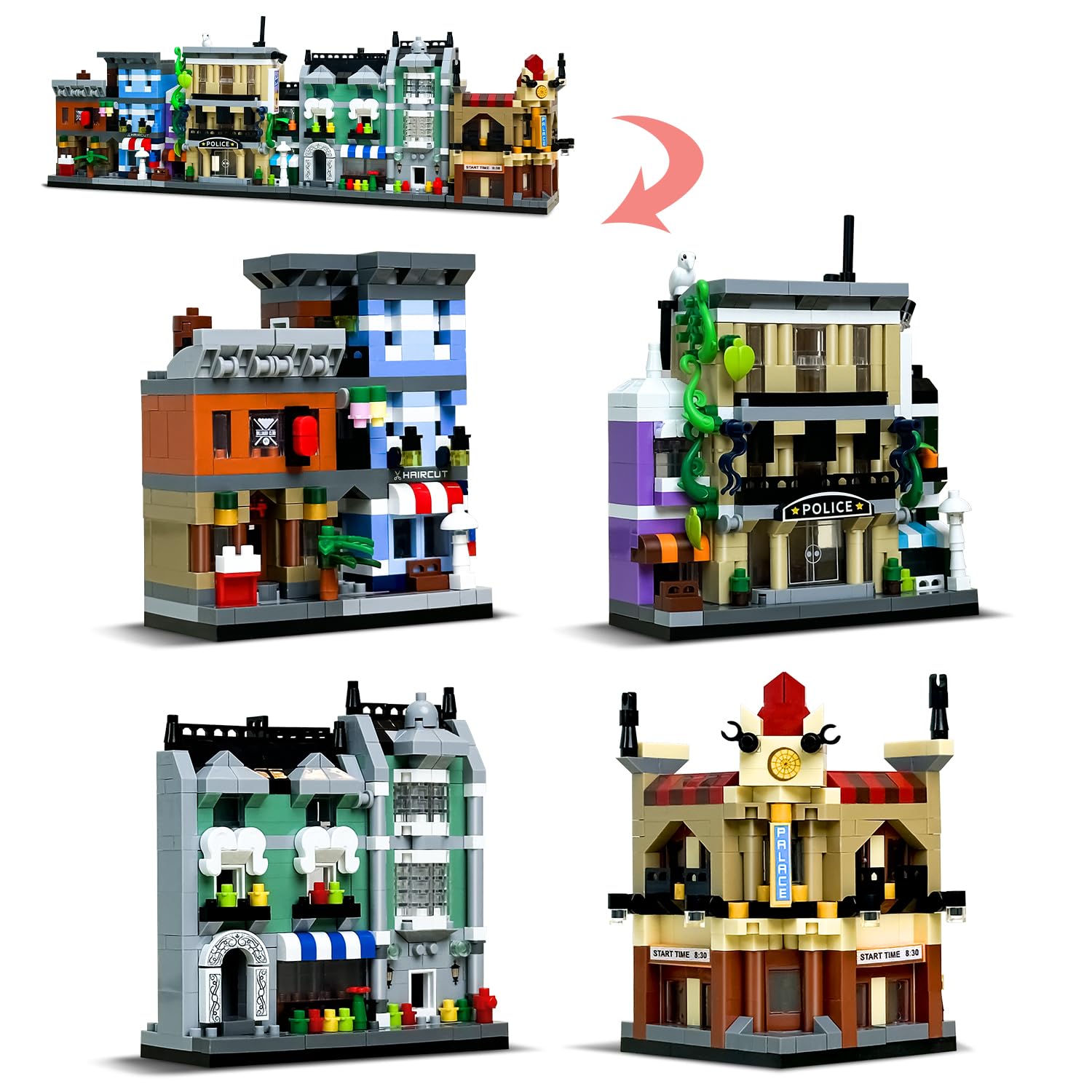 Amazon.com: Street Scene City House Building Sets, 4-Pack Building ...