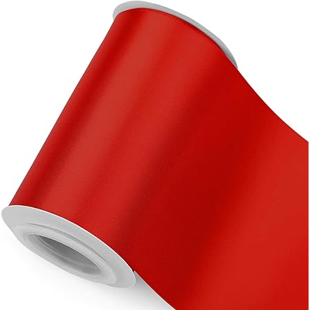 Amazon.com: TONIFUL 4 Inch x 22Yards Wide Red Satin Ribbon Solid Fabric ...