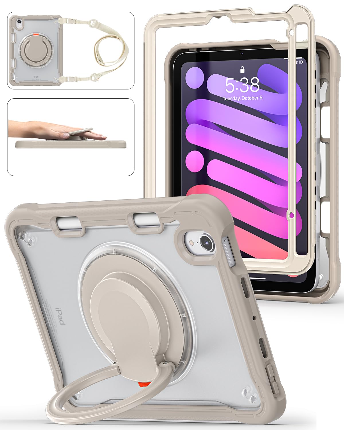 Amazon.com: BRAECN for iPad Mini 7 Case with Pencil Holder & iPad Mini ...