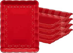 Amazon.com | 9X13 Trays (4, Red): Serving Trays