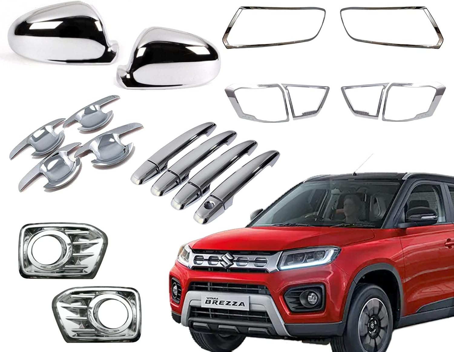 CARSHADE Car Side Cladding Beading for Brezza with 3M Adhesive Tape Set ...