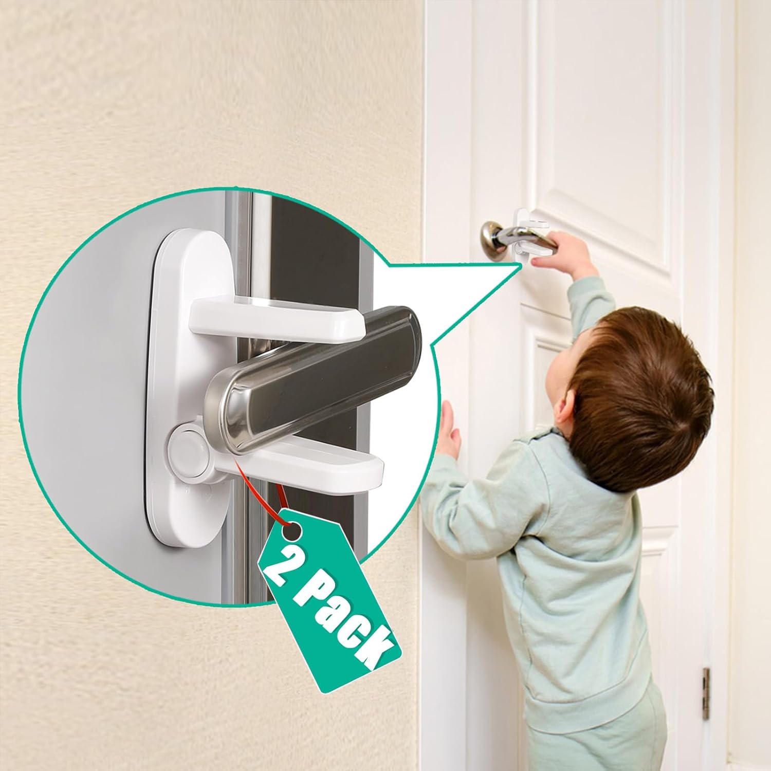 Amazon.com: Childproof Door Lever Lock(2 Pack) Door Locks Handle for ...