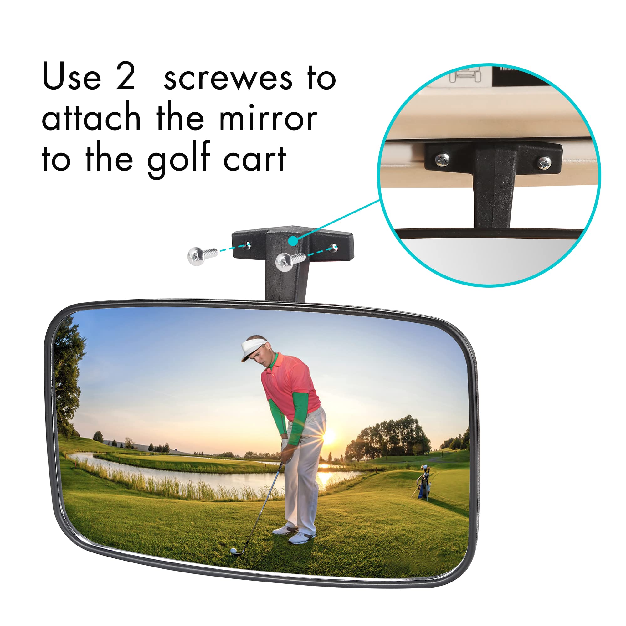 Snapklik.com : Golf Cart Mirror 9.57.5" Large Radian Extra Wide ...