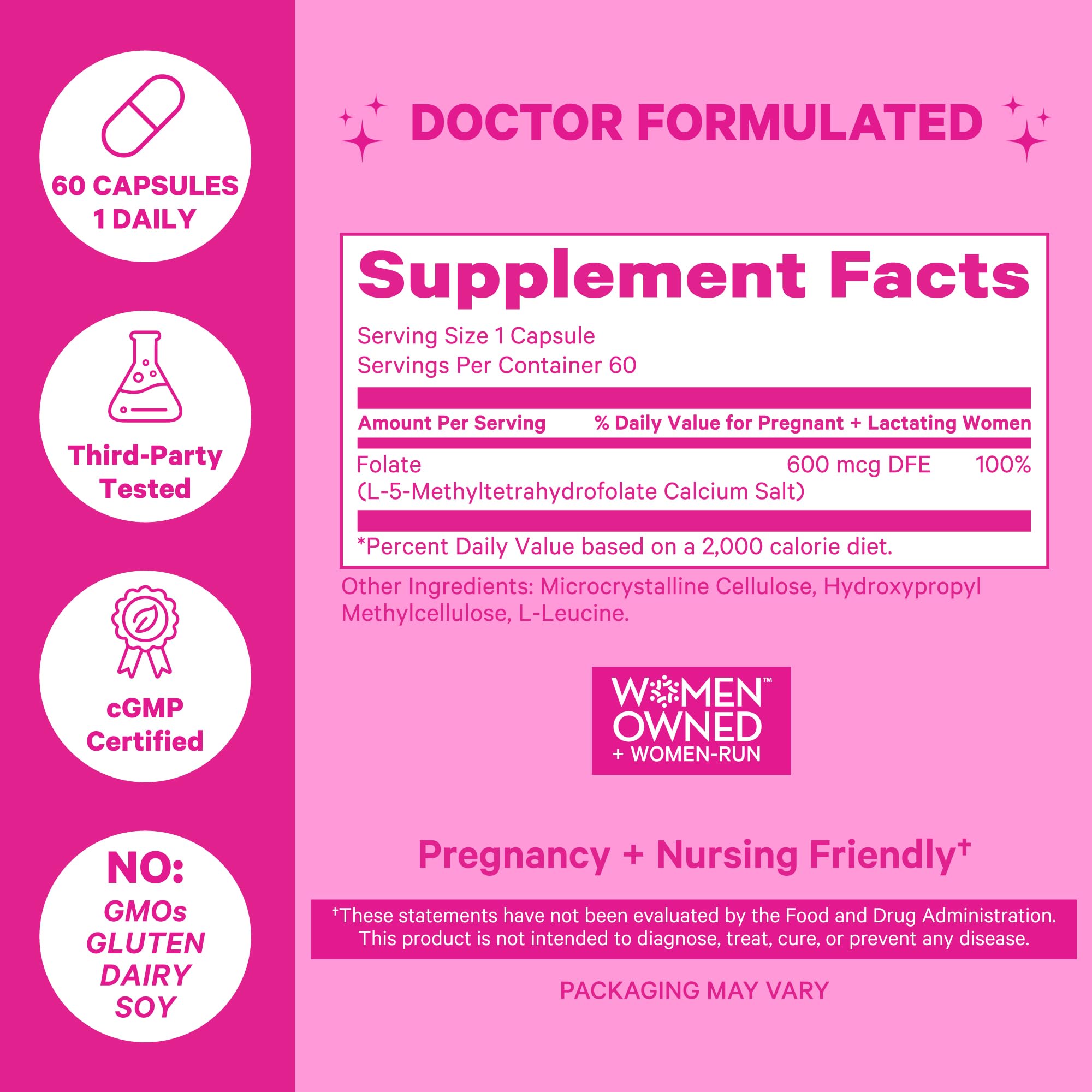 Snapklik.com : Pink Stork Folate: Methyl Folate - MTHFR Acid, Natural ...