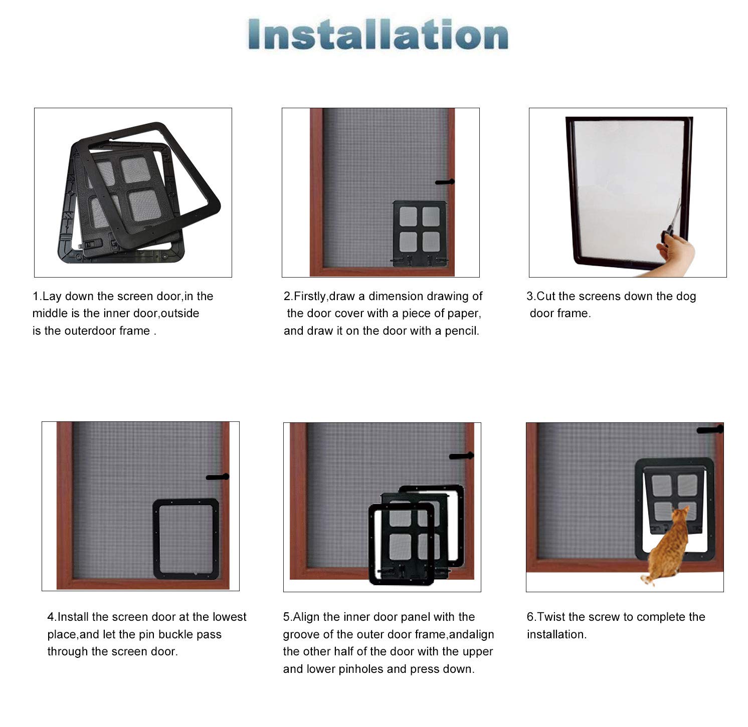CEESC Dog Screen Door (Outer Size 14.56" x 16.92"), Lockable Pet Screen ...