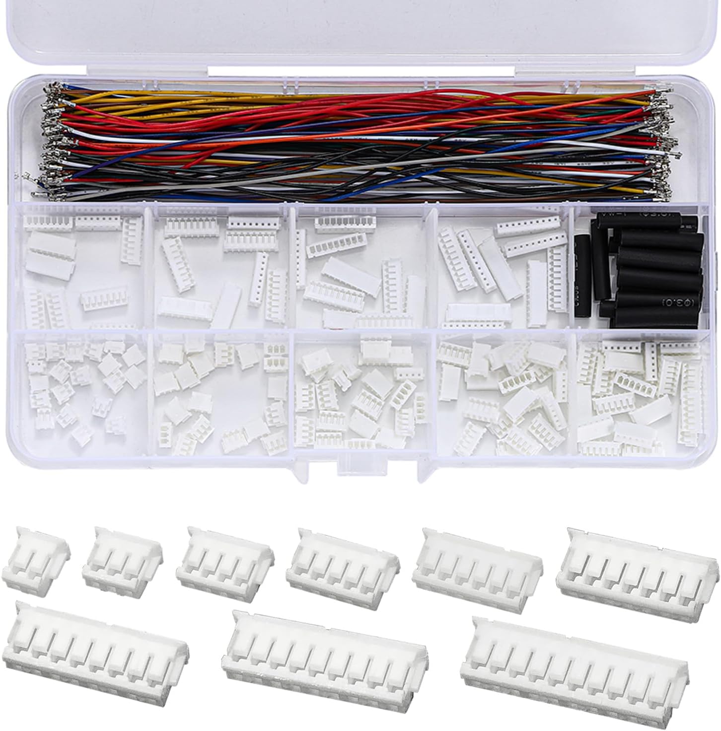 Amazon.com: Teansic ZH 1.5mm JST Connector Kit with 28AWG Pre-Crimped Cables,1.5mm Pitch 2/3/4/5 ...