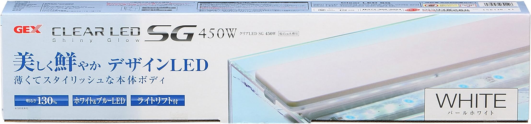 Amazon.co.jp: ジェックス GEX クリアLED フラッティ 4052 WH スリム高輝度LED 40～52cm水槽 厚さ9mm 奥行27mm ホワイト 40~52cm水槽用 ...
