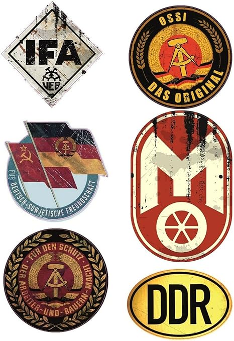 24/7stickers DDR Nr.4 / 6X Aufkleber Breite je 6,5cm VEB IFA DDR ...