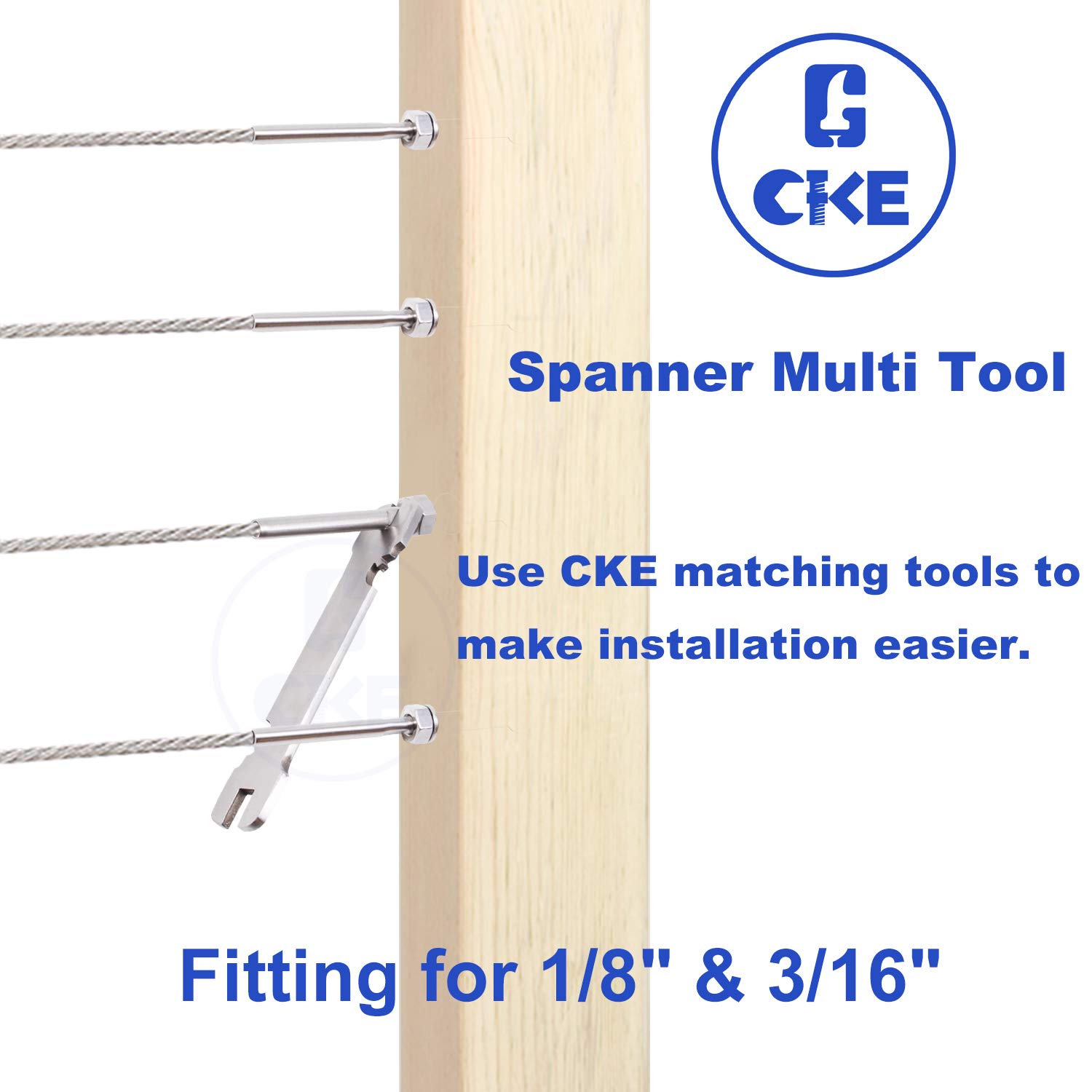 Buy CKE 60 Pack Cable Railing Swage Threaded Stud Tension End Fitting ...