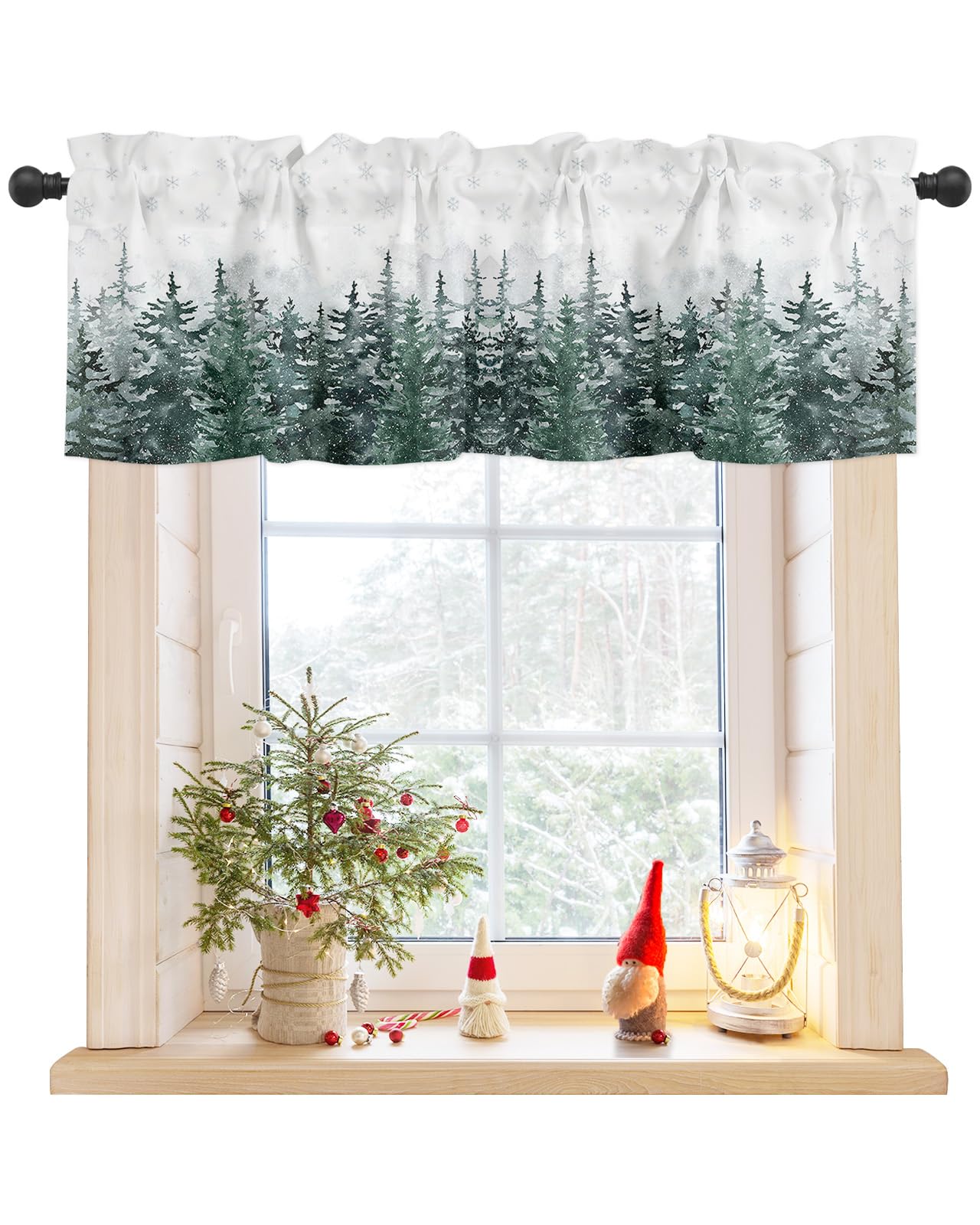 Amazon.com: Christmas Kitchen Valances for Windows Christmas Tree ...